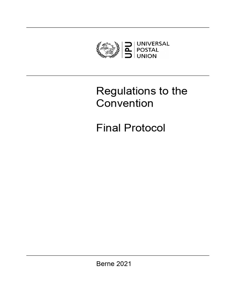 Acts Regulations to the Convention and Final Protocol | PDF | Mail ...