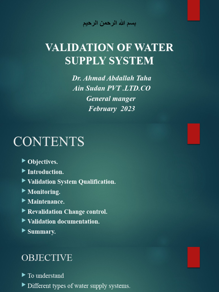 Water System Validation Overview | PDF | Verification And Validation