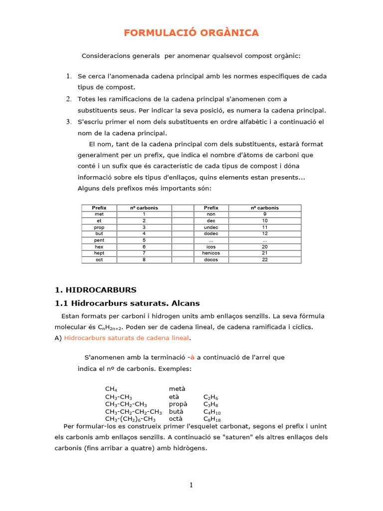 Dossier Formulació Orgànica | PDF