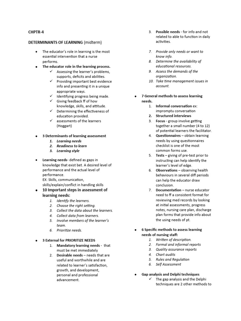 NCM 102 Midterm | PDF | Learning | Motivational