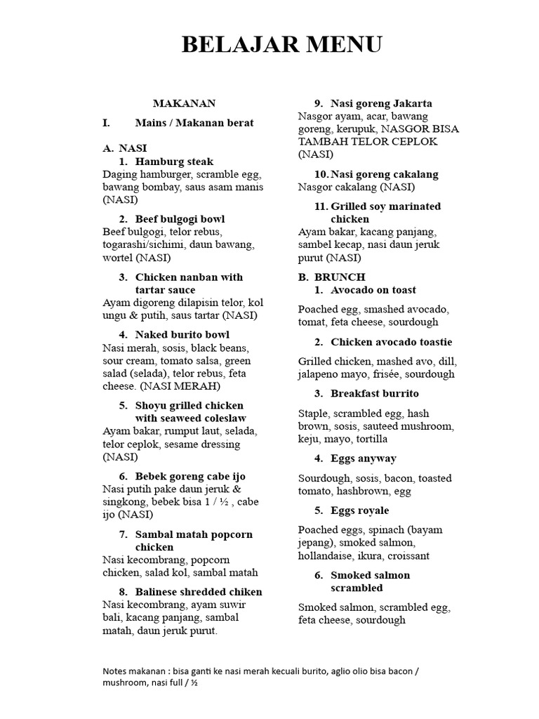 BELAJAR MENU CG D8 | Download Free PDF | Cheesecake | Hamburgers