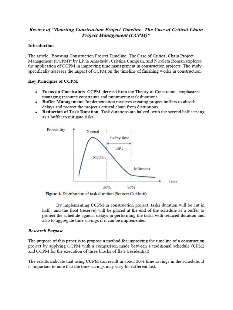 Review of Boosting Construction Project Timeline The Case of CCPM | PDF ...