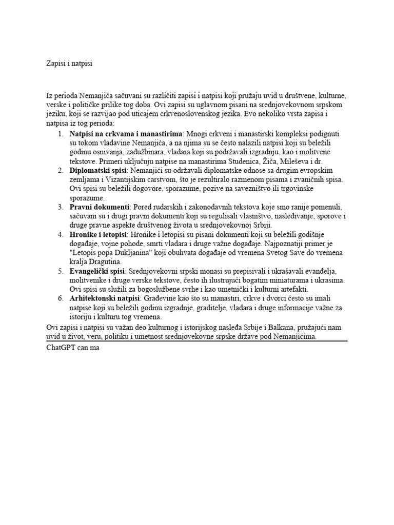 Zapisi I Natpisi | PDF