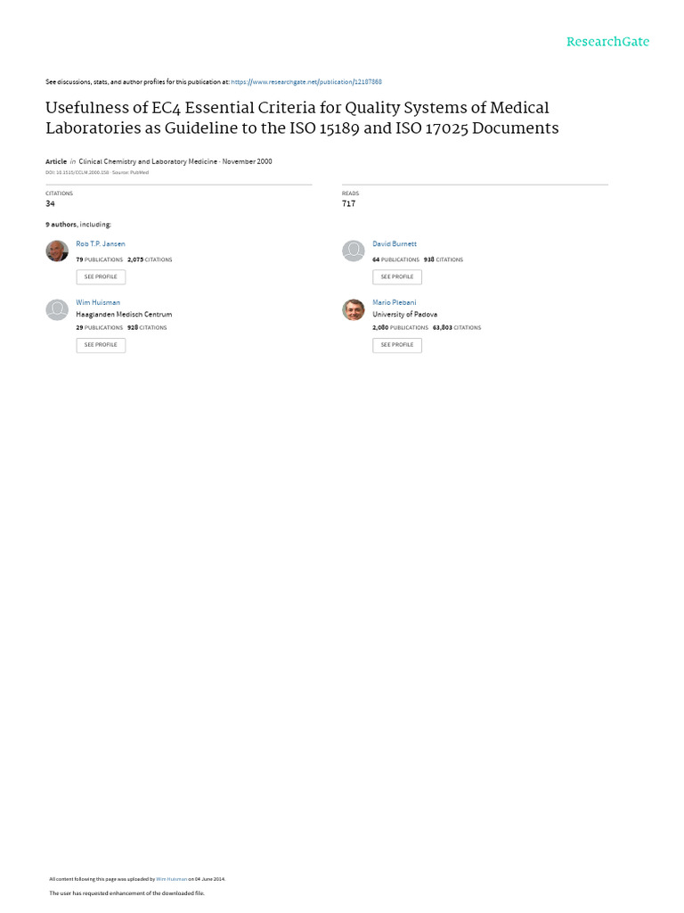 Usefulness of EC4 Essential Criteria For Quality S | PDF | International Organization For ...