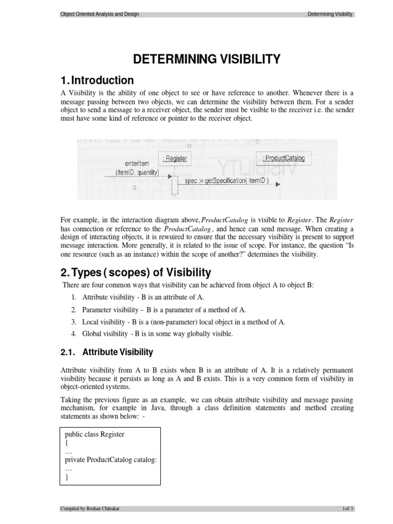 Visibility | PDF | Method (Computer Programming) | Object (Computer Science)
