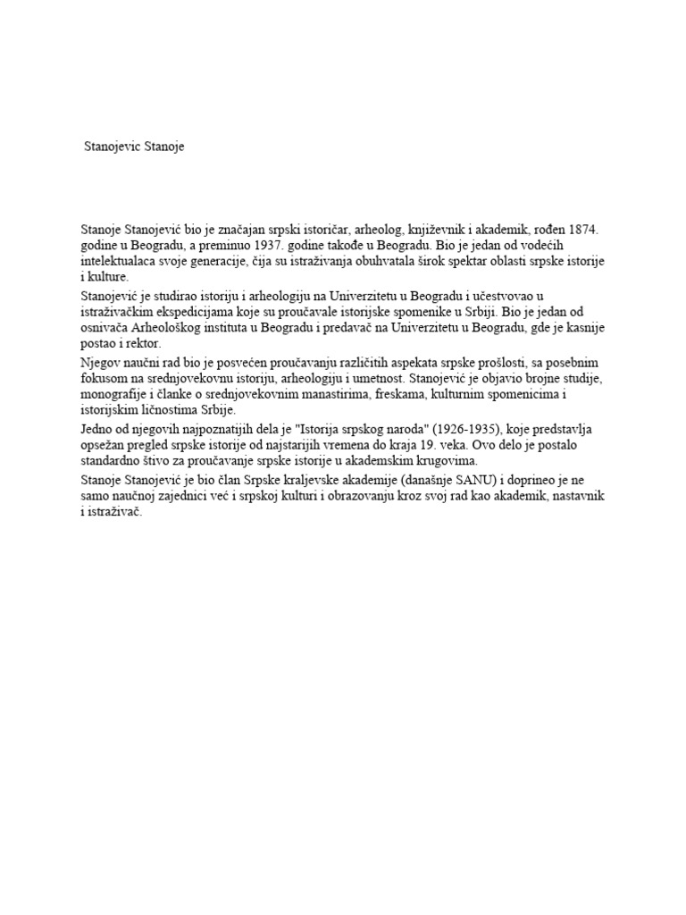 Stanoje Stanojević | PDF
