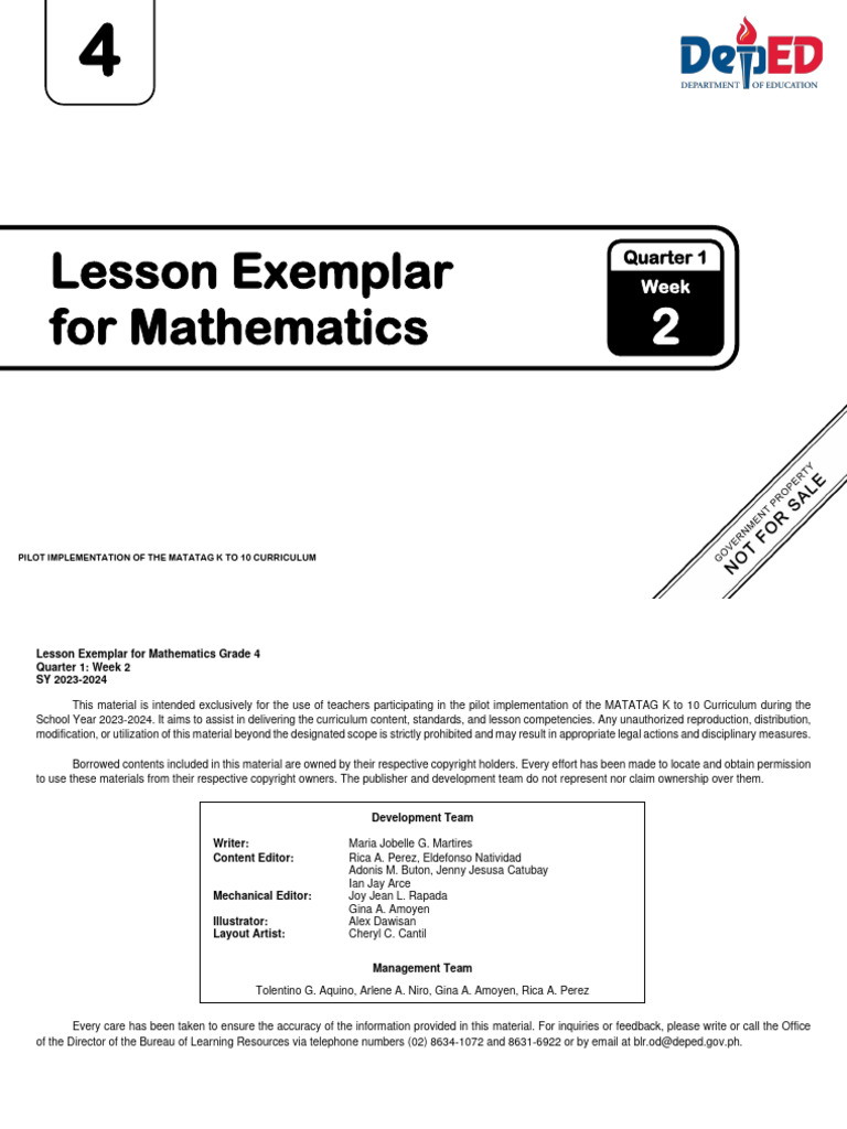LE Mathematics-4 Q1 Week-2 v.3-FINAL | PDF | Triangle | Rectangle