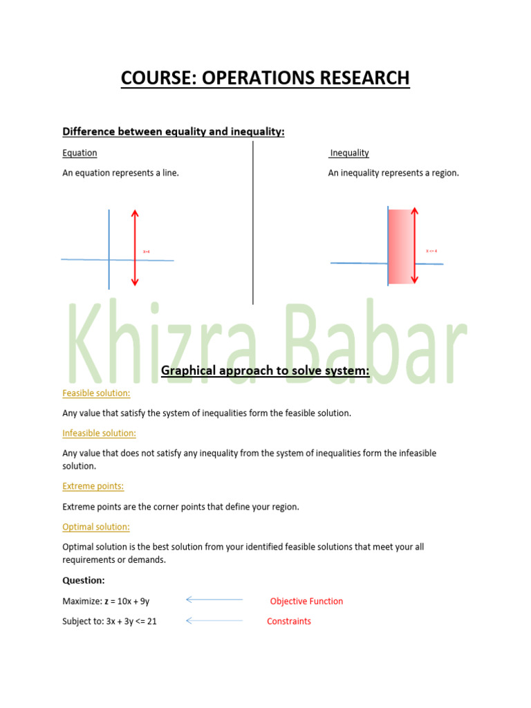 Methods To Solve System of Linear Equations-Operation Research | PDF | Mathematical Optimization ...