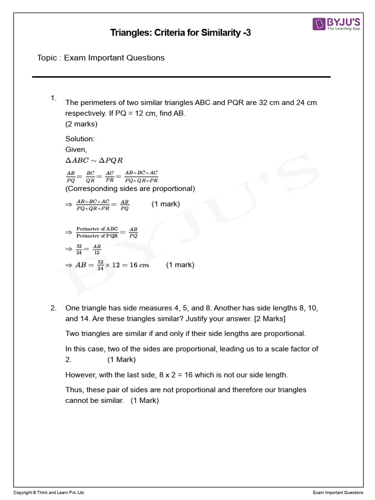 Triangles Questions | Download Free PDF | Triangle | Mathematics