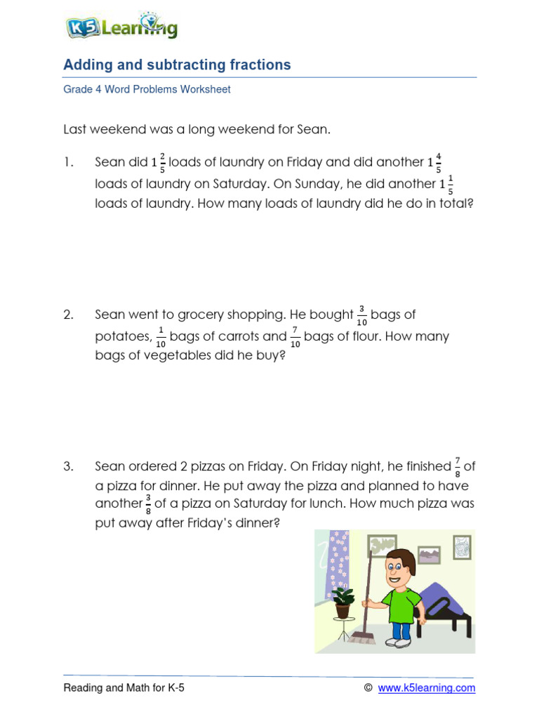 grade-4-word-problems-adding-subtracting-fractions-c (1) | PDF ...