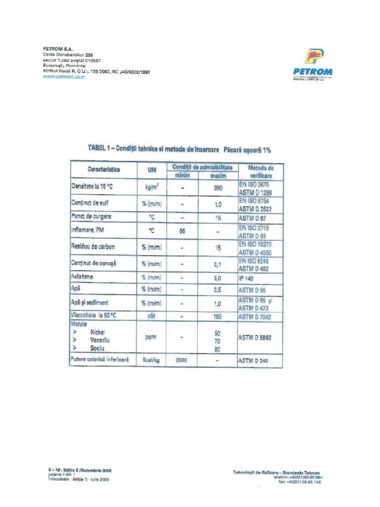 Technical Specifications Light Fuel Oil | PDF
