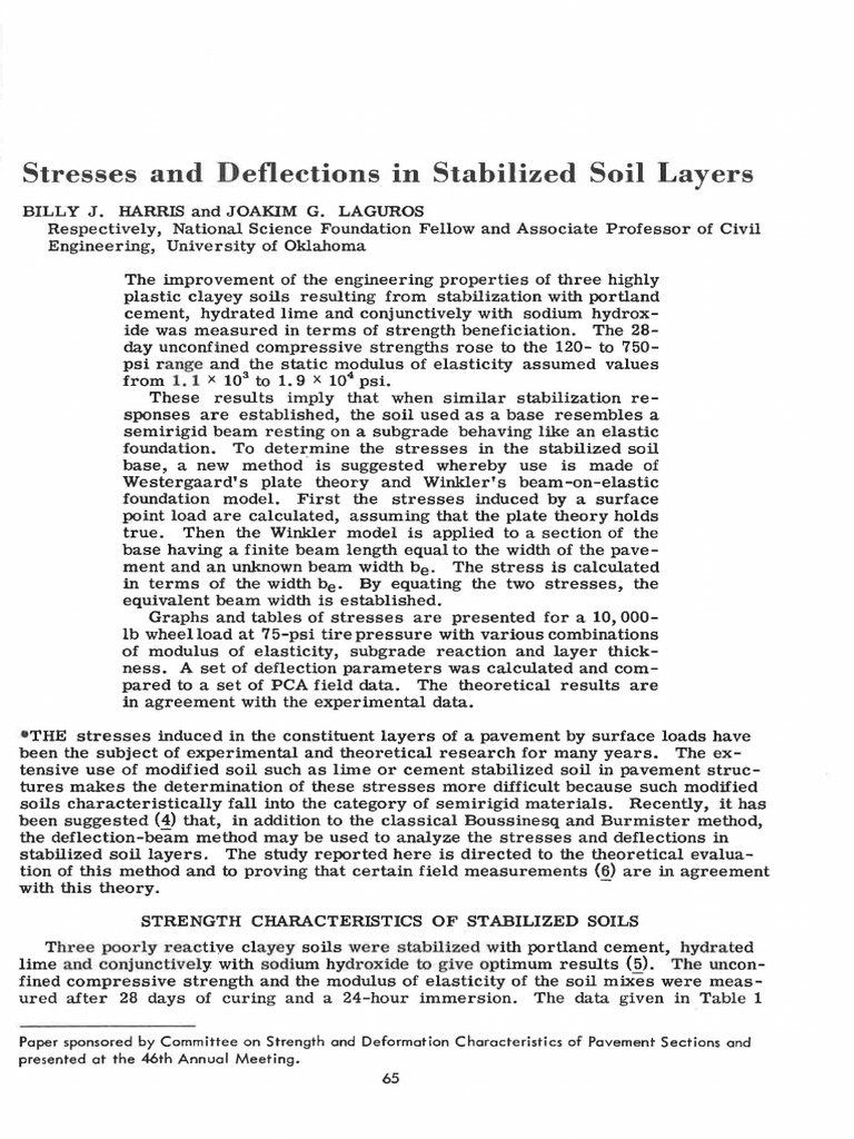 Stress and Deflection Stablized Soil Layer | PDF | Bending | Beam ...