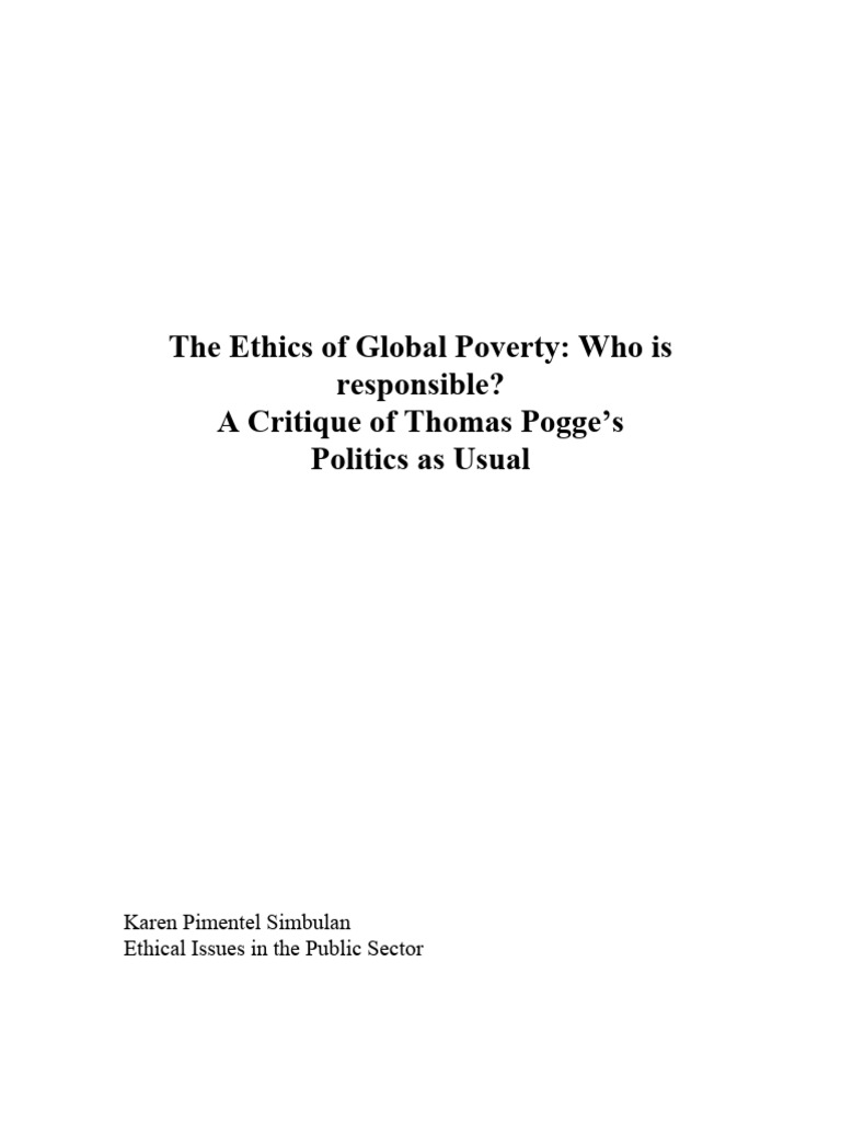 The Ethics of Global Poverty | PDF | Poverty | Poverty & Homelessness