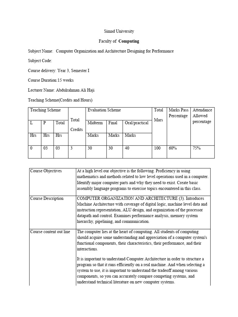 Computer Organization and Architerture | PDF | Central Processing Unit | Cpu Cache