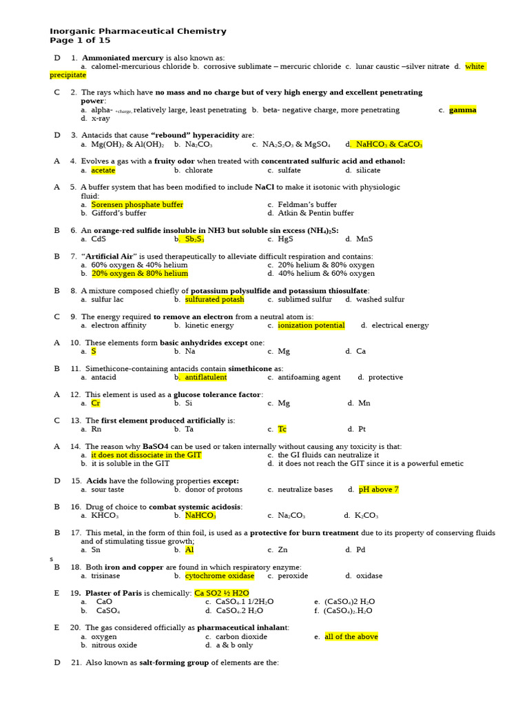 Inorganic_Pharmaceutical_Chemistry.doc | PDF | Acid | Acid Dissociation ...