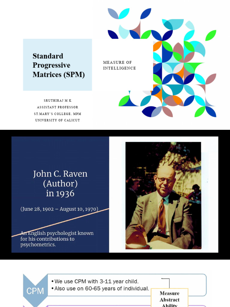 Standard Progressive Matrices (SPM) | PDF