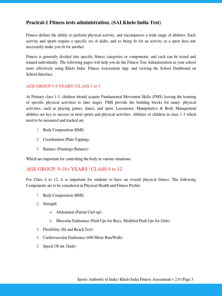 Practical-1 Physical Fitness Tests Adminstration. | PDF | Physical Fitness