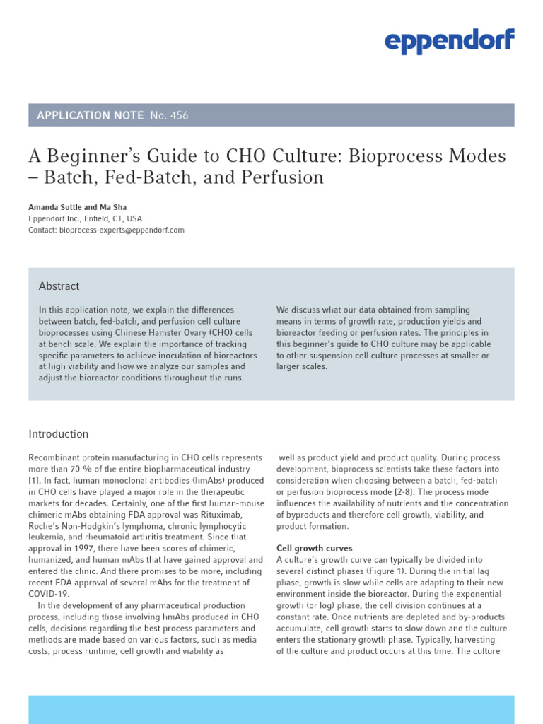 Fermentors Bioreactors - Application Note - 456 - BioFlo 320 - BioBLU - A Beginner's Guide CHO ...