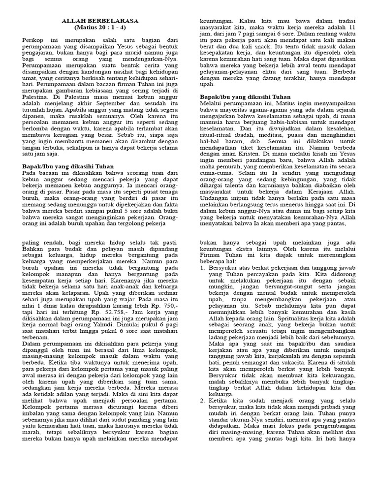 ALLAH BERBELARASA, IHM 28 April 2024 | PDF