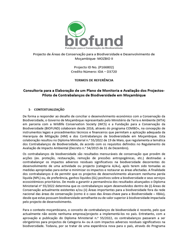 TDR - Consultoria Elaboração Plano de Monitoria e Avaliação Dos ...