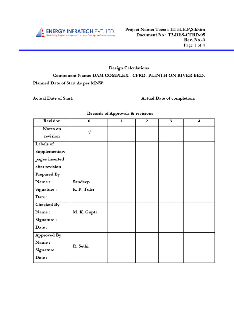 Dam Plinth Design Details | PDF | Concrete | Civil Engineering