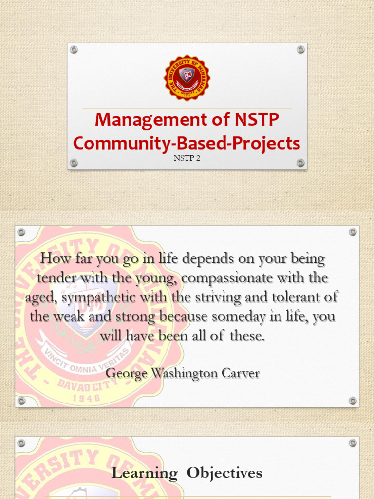4 - Management of NSTP Community-Based-Projects (Student's Copy) | PDF ...