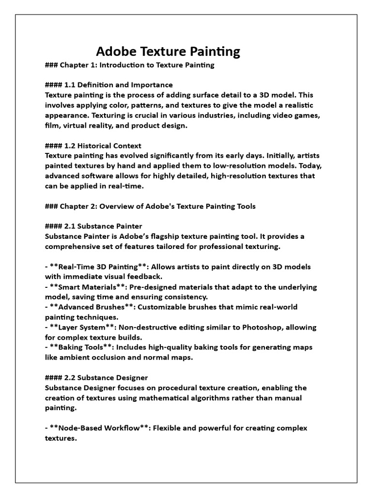 Adobe Texture Painting | PDF | 3 D Computer Graphics | Texture Mapping