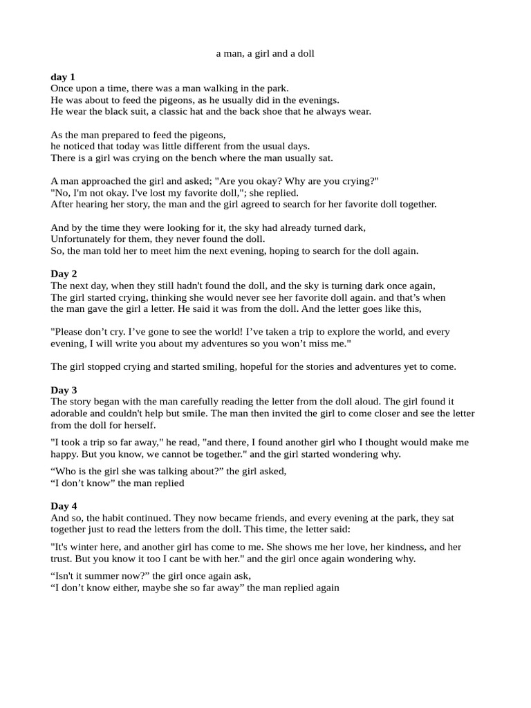 A Man A Girl and A Doll | PDF | Mystery, Thriller & Crime Fiction | Poetry