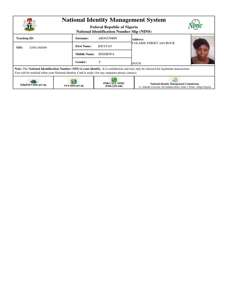 Abogunrin Kifayat Ifeshewa Nin - Slip | PDF