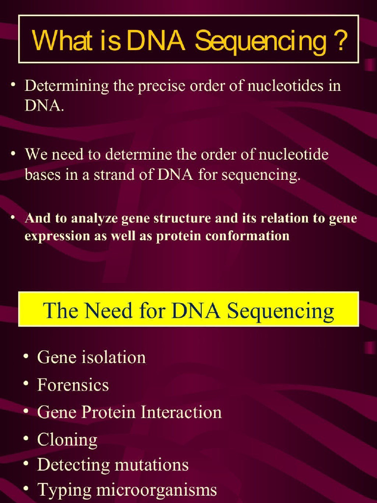 DNA Sequencing | PDF