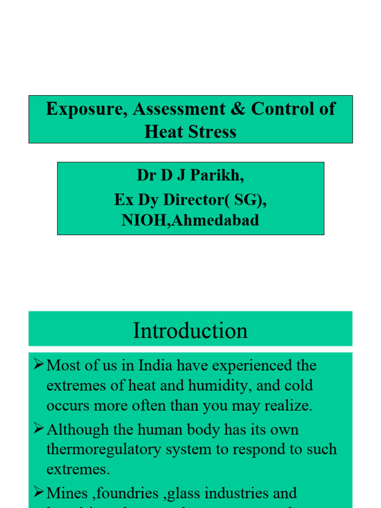 Heat Stress Ex & Control New | PDF | Hyperthermia | Humidity
