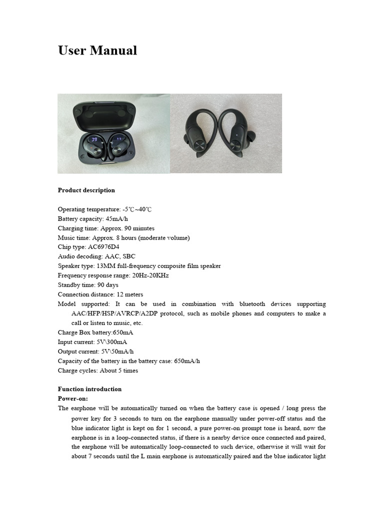 User-Manual-6621012 robot t60 | Download Free PDF | Electromagnetic Interference | Headphones