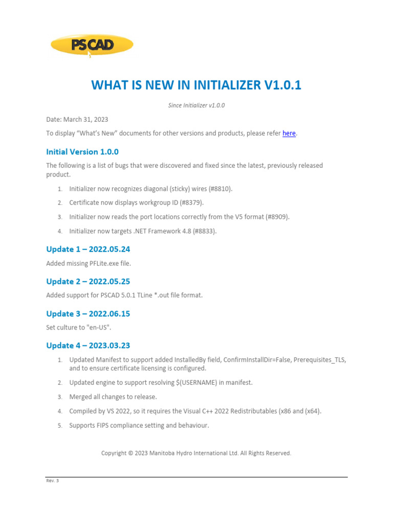 PSCAD Initializer 101 WhatsNew | PDF | Computers