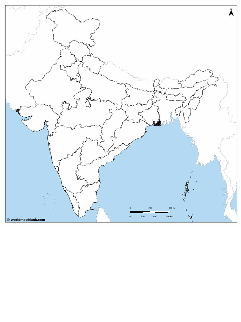 Blank Map of India A4 | PDF