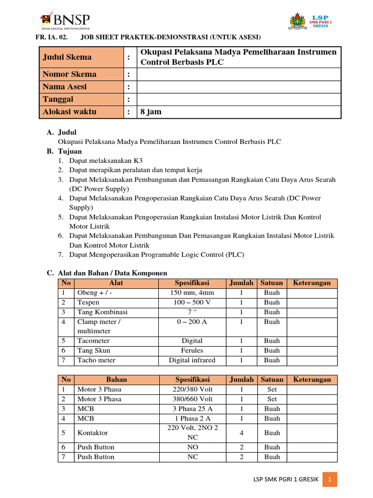 Skema Pelatihan Pemeliharaan PLC | PDF