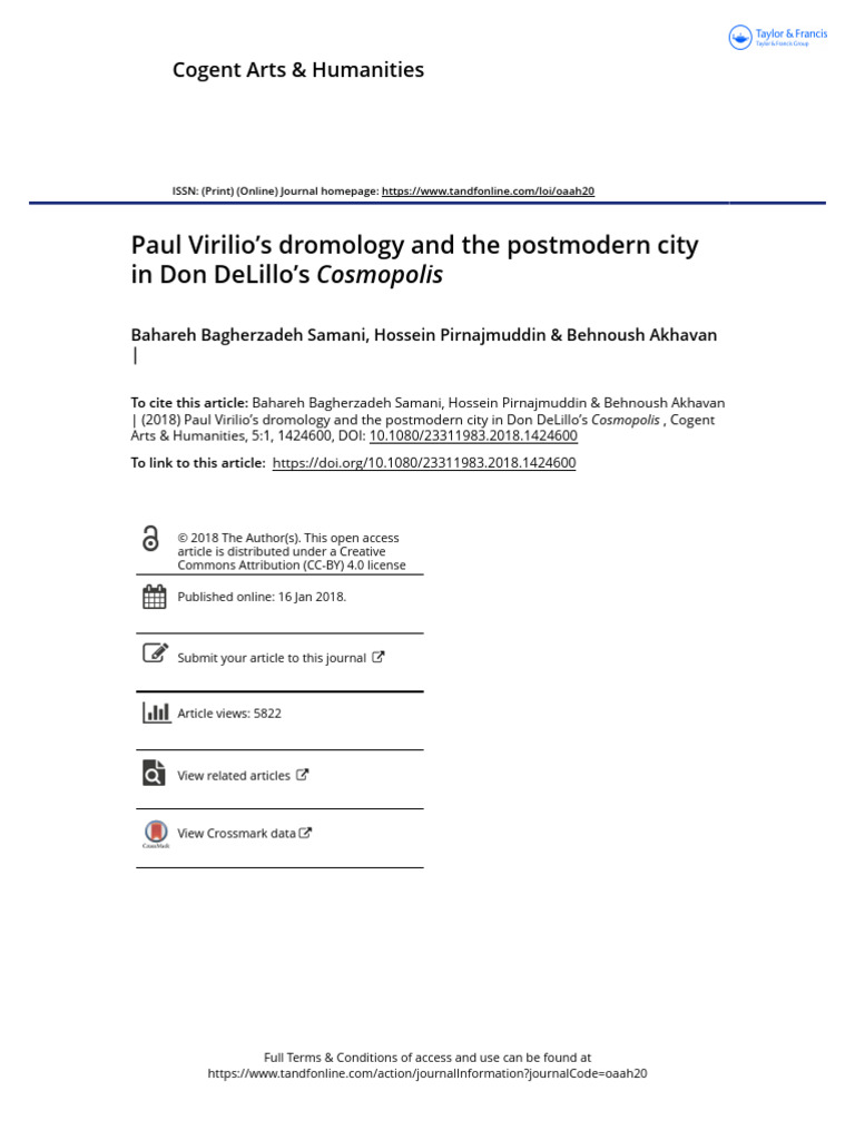 DeLillo S Cosmopolis | PDF | Postmodernism