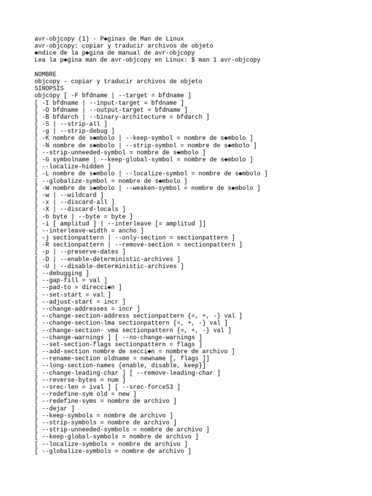 Uso de avr-objcopy en Linux | PDF | Archivo de computadora | Poco
