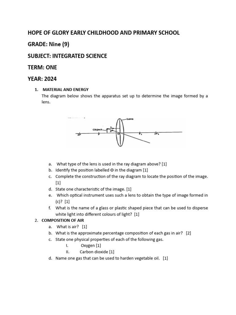 Grade 9 Science Test | PDF | Travel