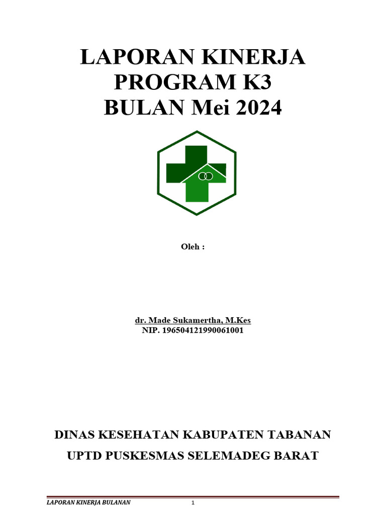 LAPORAN KINERJA K3 Mei 2024 | PDF