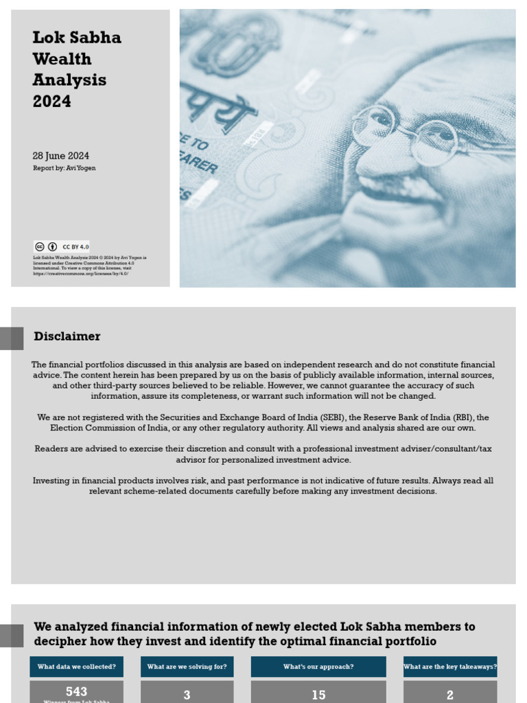 Lok Sabha Wealth Insights 2024 | PDF | Investing | Wealth