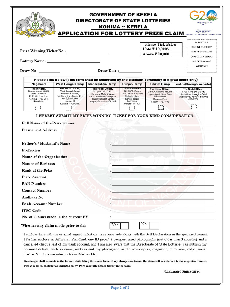 Claim_Form_Final_02042024 | PDF | Lottery | Cheque
