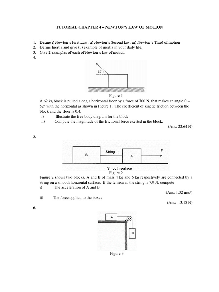 Tutorial Chapter 4 | PDF | Force | Tension (Physics)