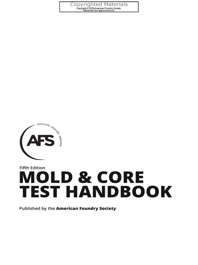 Mold & Core Test Handbook (5th Edition) | PDF | Calibration | Density