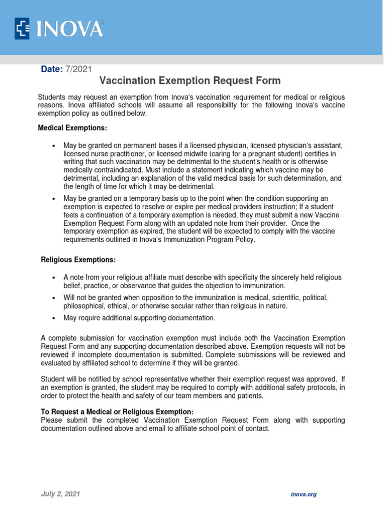 Exemption Forms | Download Free PDF | Vaccines | Vaccination