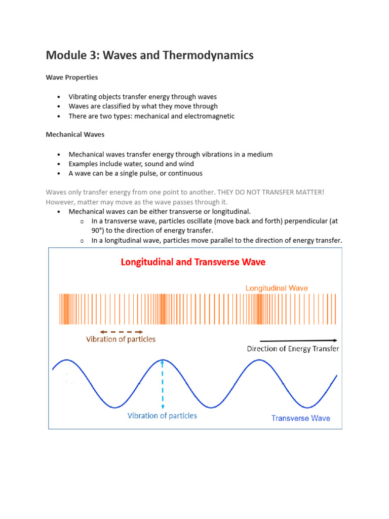 Modulw 3 - Waves & Thermodynamics | PDF | Waves | Temperature
