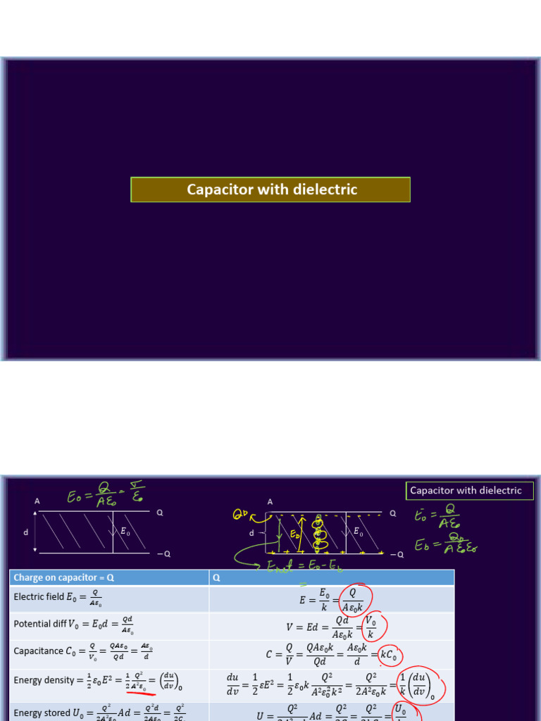 Capacitor Theory with Dielectrics | PDF | Capacitor | Physical Sciences