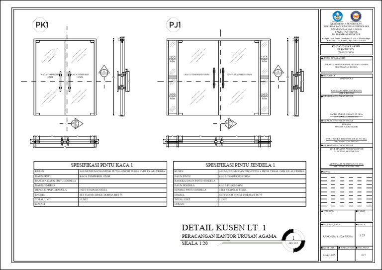 PJ1 PK1: Detail Kusen Lt. 1 | PDF