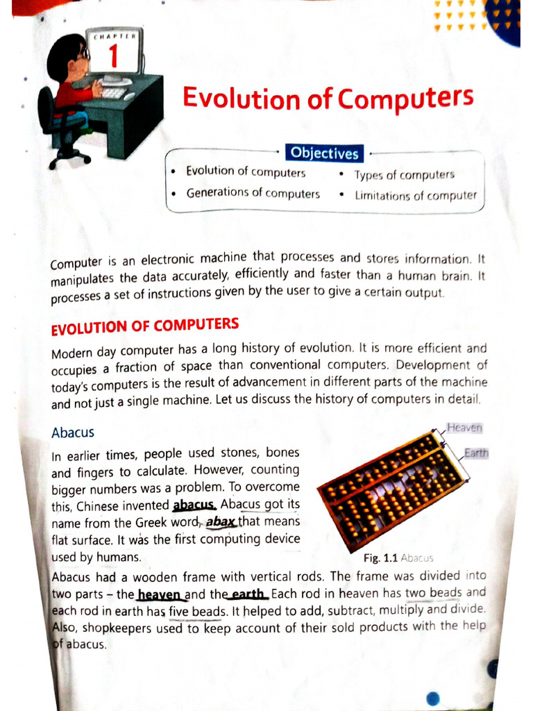 Chapter - 1 Evolution of Computer | PDF