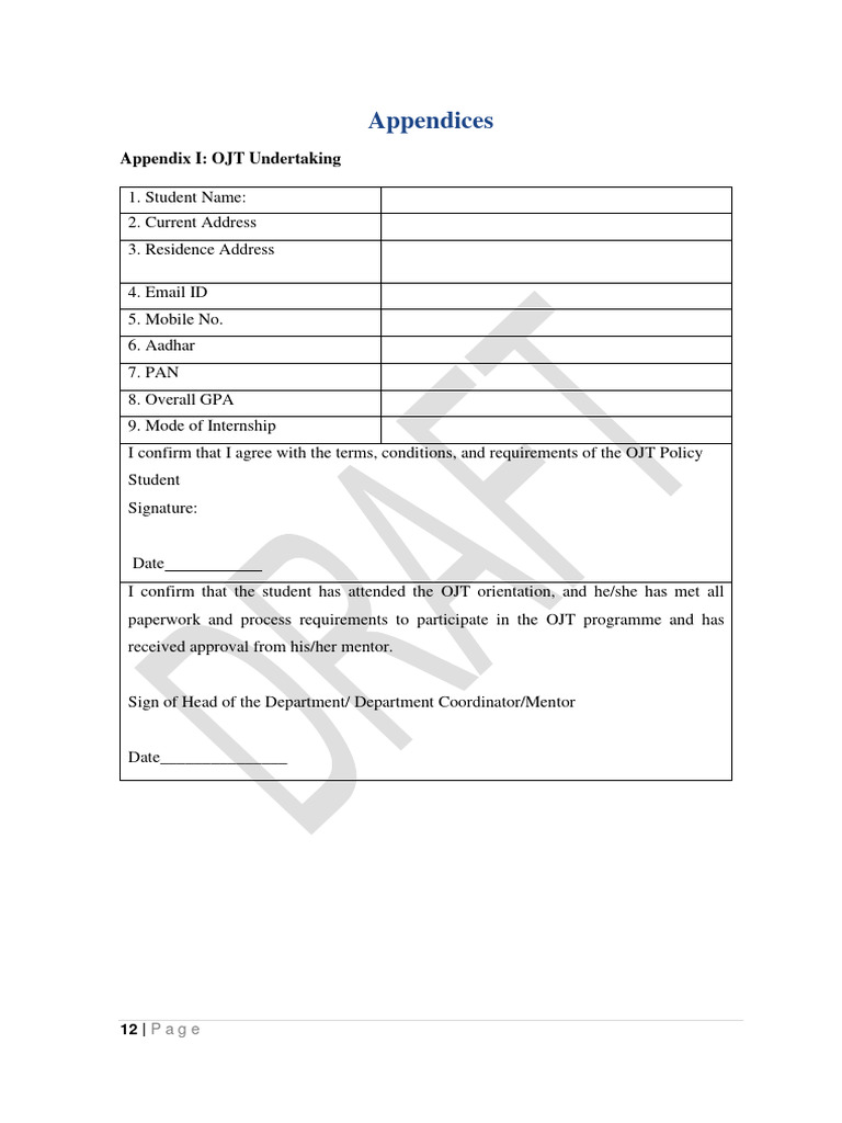 MU OJT Guidelines Student | PDF