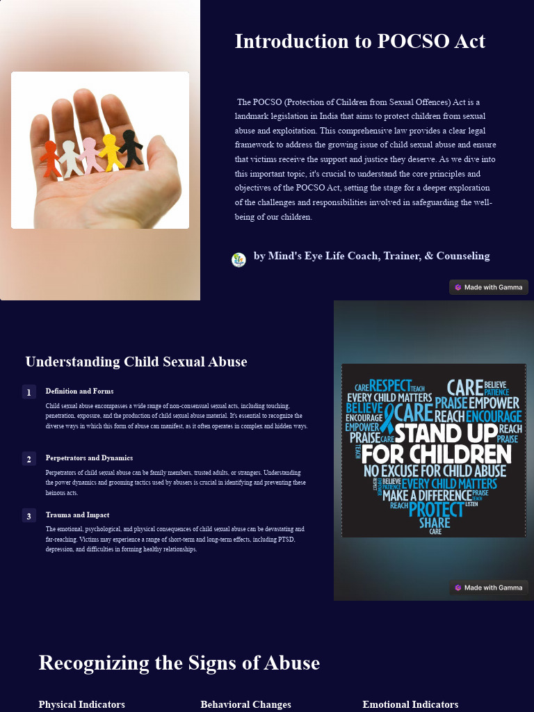 Introduction To POCSO Act | PDF | Child Abuse | Child Sexual Abuse